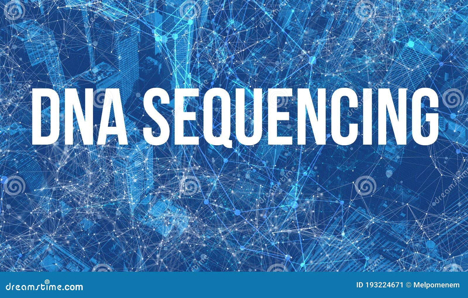 DNA Sequencing Theme with Abstract Cityscape Stock Image - Image of ...