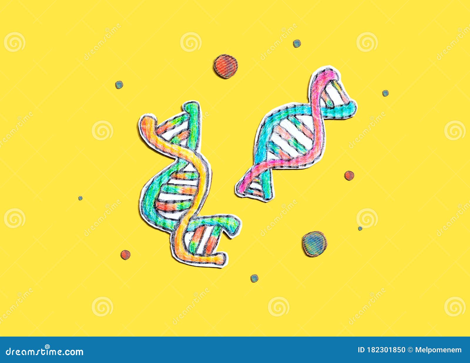 DNA Sequencing Theme With Cardboard Craft Drawings Royalty-Free Stock ...