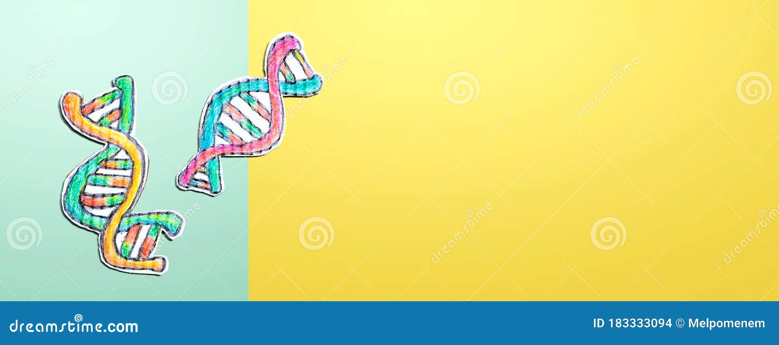 DNA Sequencing Theme with Cardboard Craft Drawings Stock Illustration ...