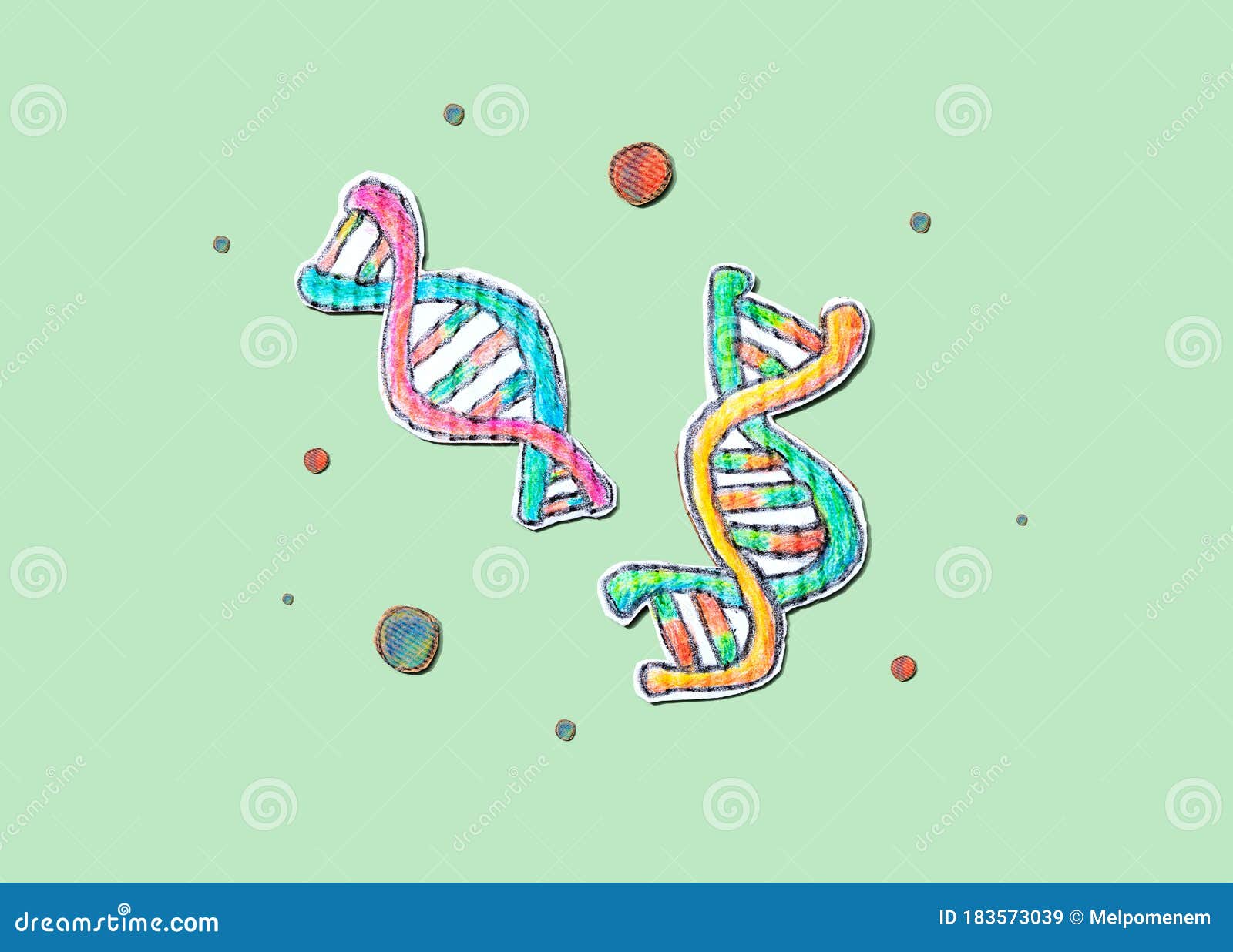 DNA Sequencing Theme With Cardboard Craft Drawings Royalty-Free Stock ...