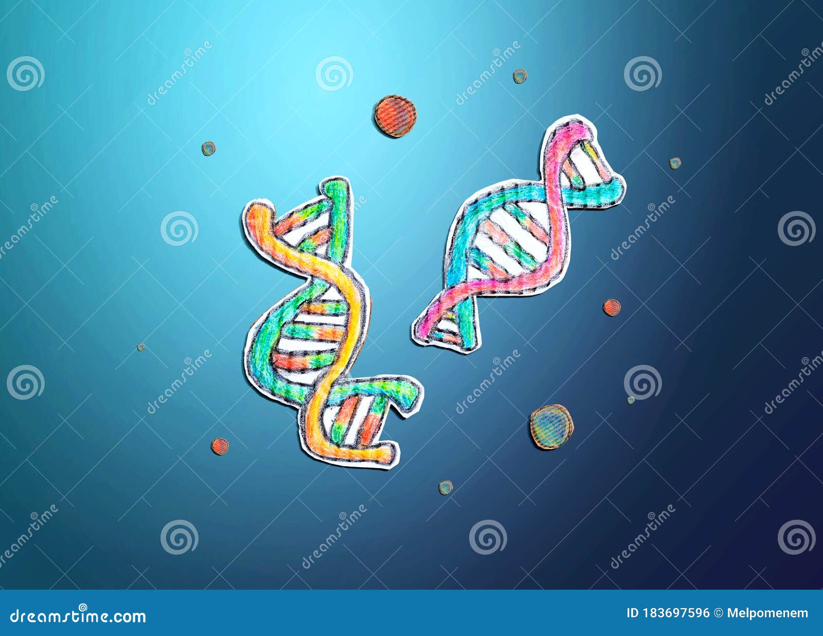 DNA Sequencing Theme With Cardboard Craft Drawings Royalty-Free Stock ...