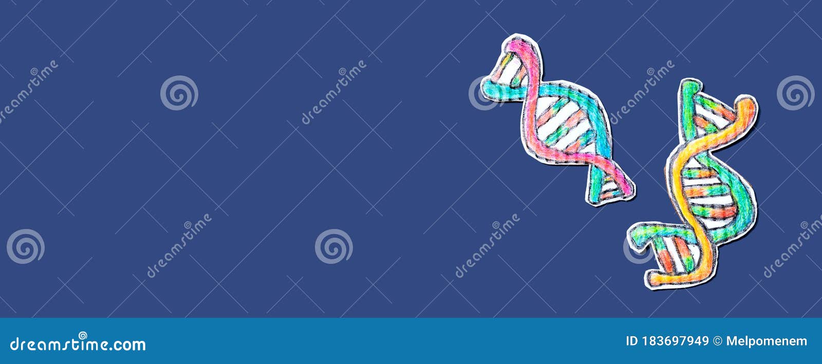 DNA Sequencing Theme with Cardboard Craft Drawings Stock Image - Image ...