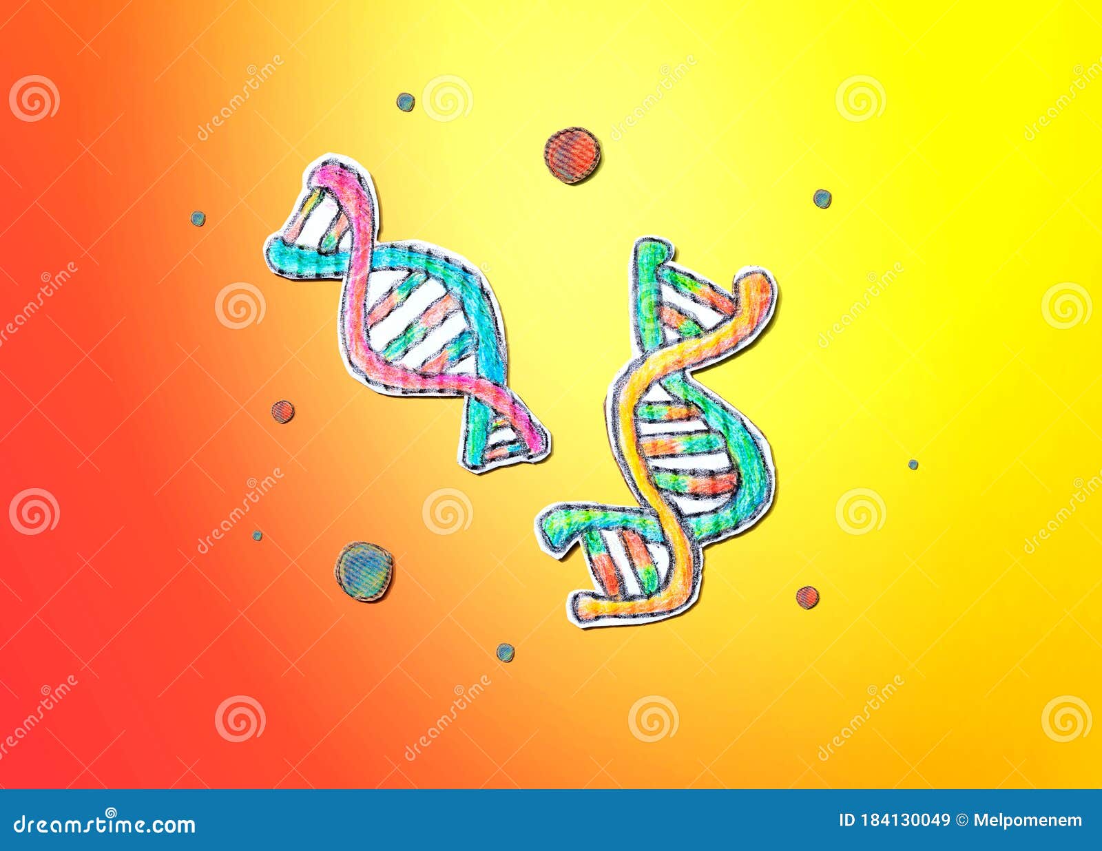 DNA Sequencing Theme With Cardboard Craft Drawings Royalty-Free Stock ...