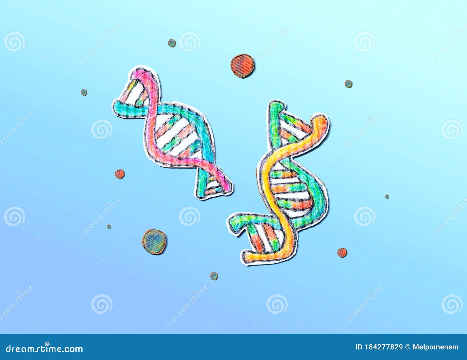 DNA Sequencing Theme With Cardboard Craft Drawings Royalty-Free Stock ...