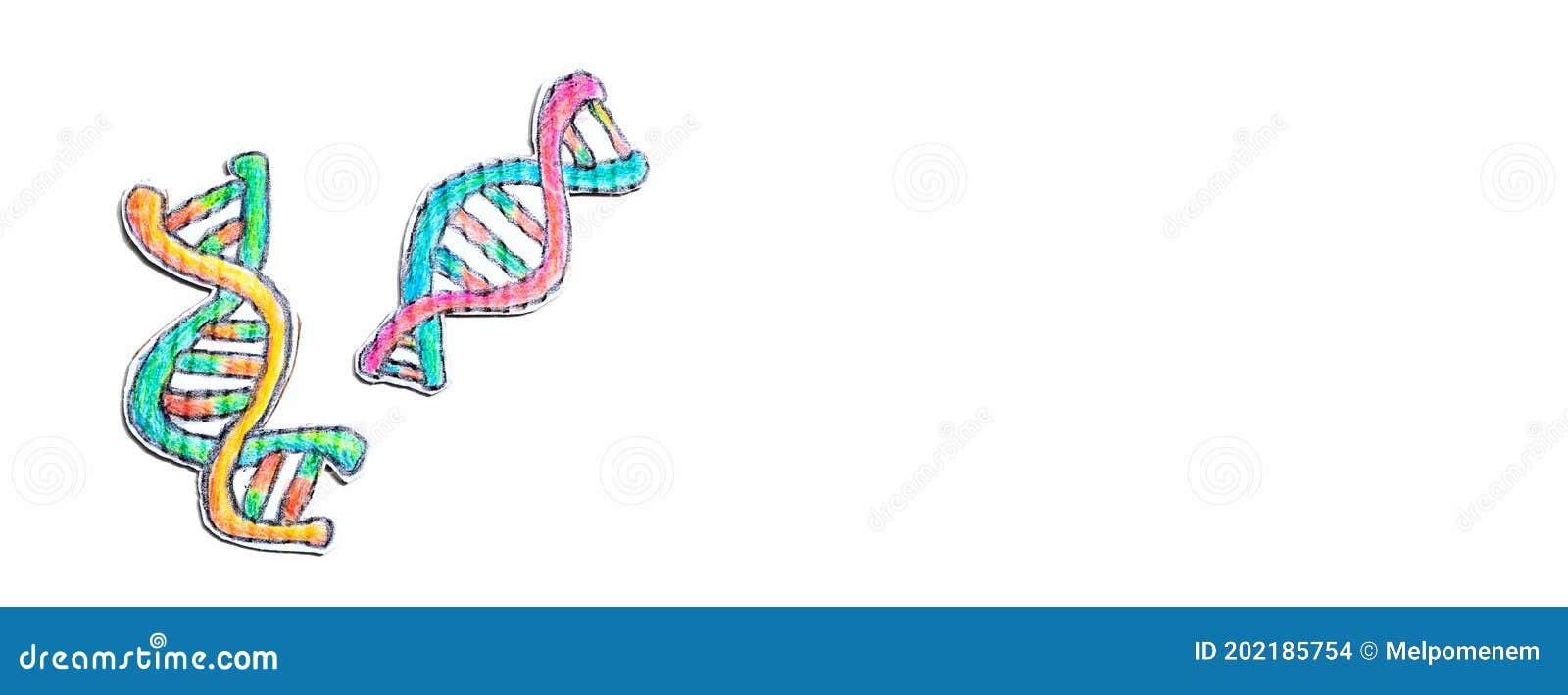 DNA Sequencing Theme with Cardboard Craft Drawings Stock Illustration ...