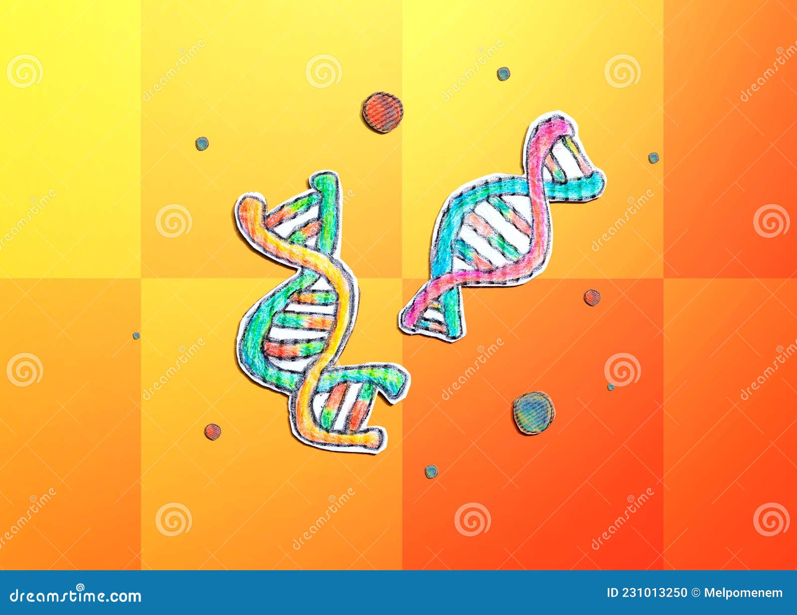 DNA Sequencing Theme With Cardboard Craft Drawings Royalty-Free Stock ...
