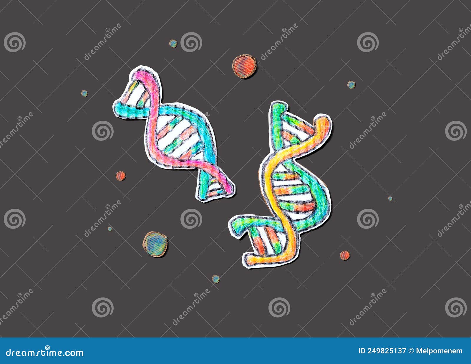 DNA Sequencing Theme With Cardboard Craft Drawings Royalty-Free Stock ...
