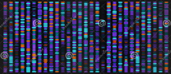 Dna Sequencing Vector Map. Genetic Chromosome Data Visualization with ...