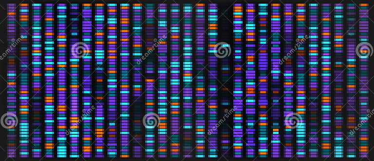 Dna Sequencing Vector Map. Genetic Chromosome Data Visualization with ...