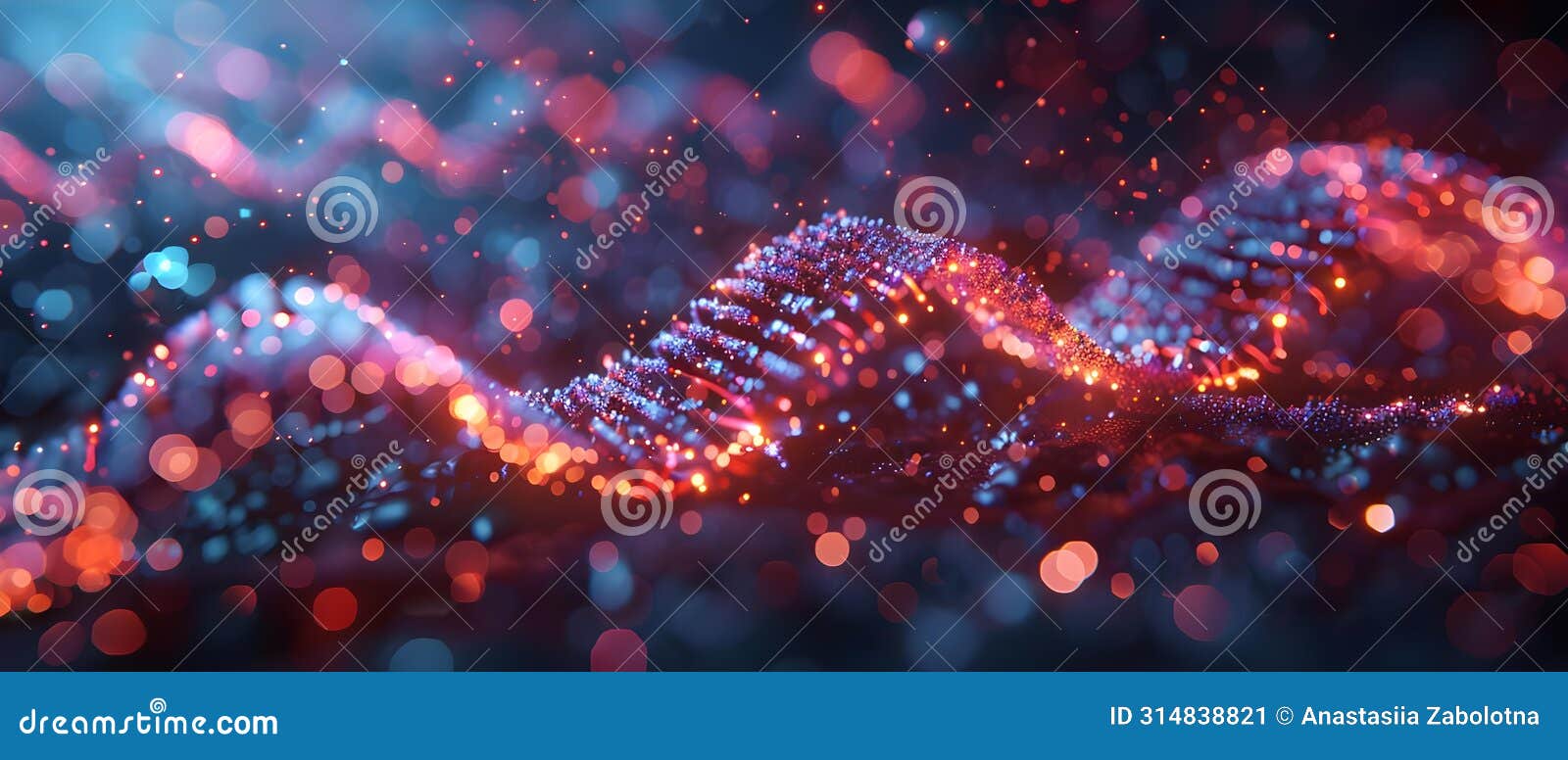 DNA Sequencing Visualization with Colorful Markers. Concept ...