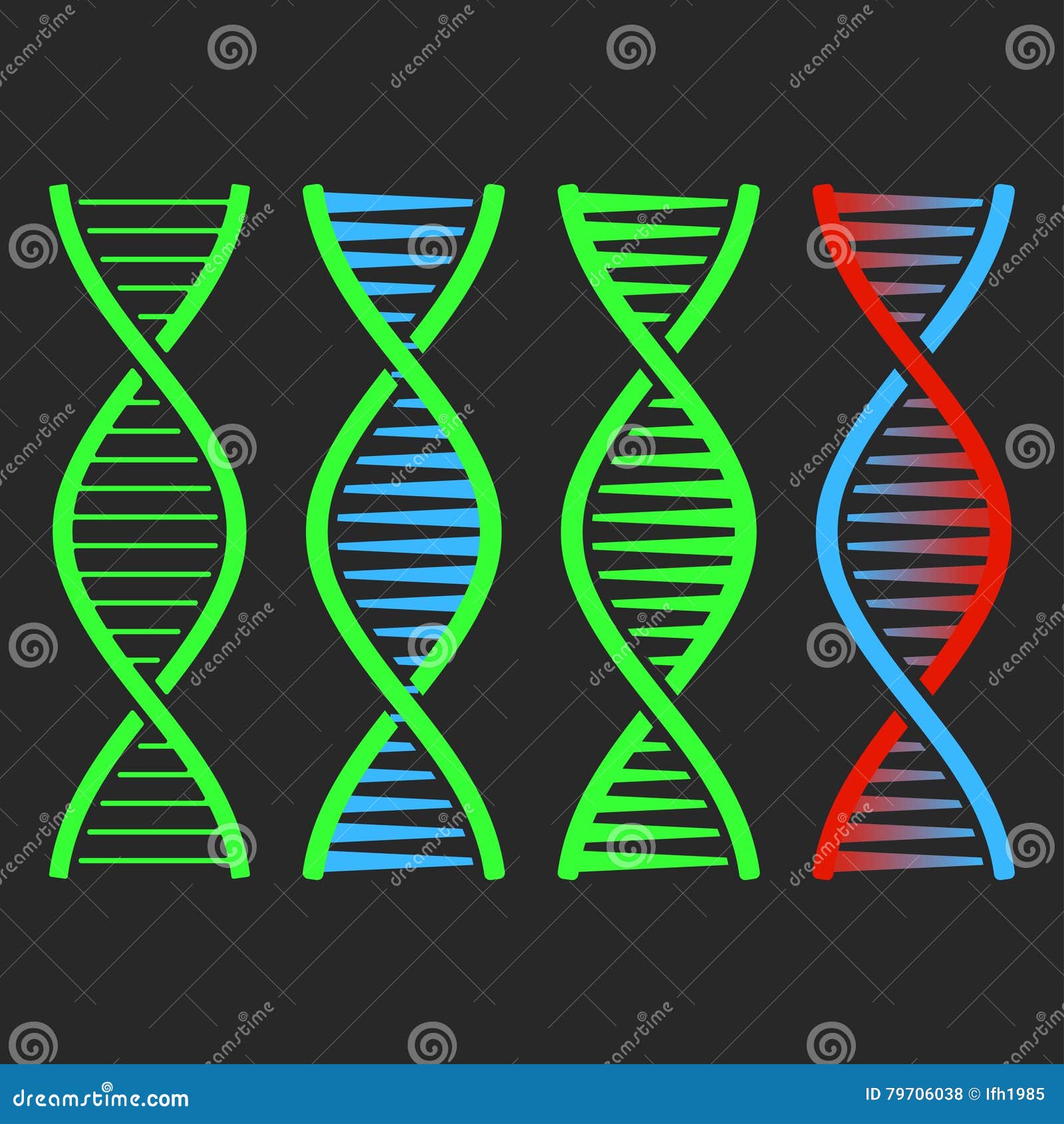 Dna set colored stock vector. Illustration of life, biochemistry - 79706038