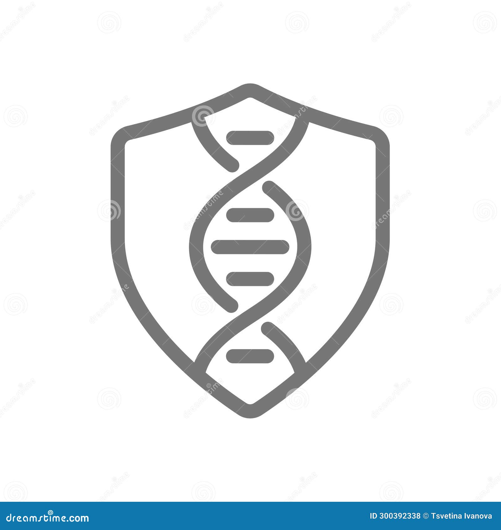 DNA and Shield Line Vector Icon Stock Vector - Illustration of genetic ...