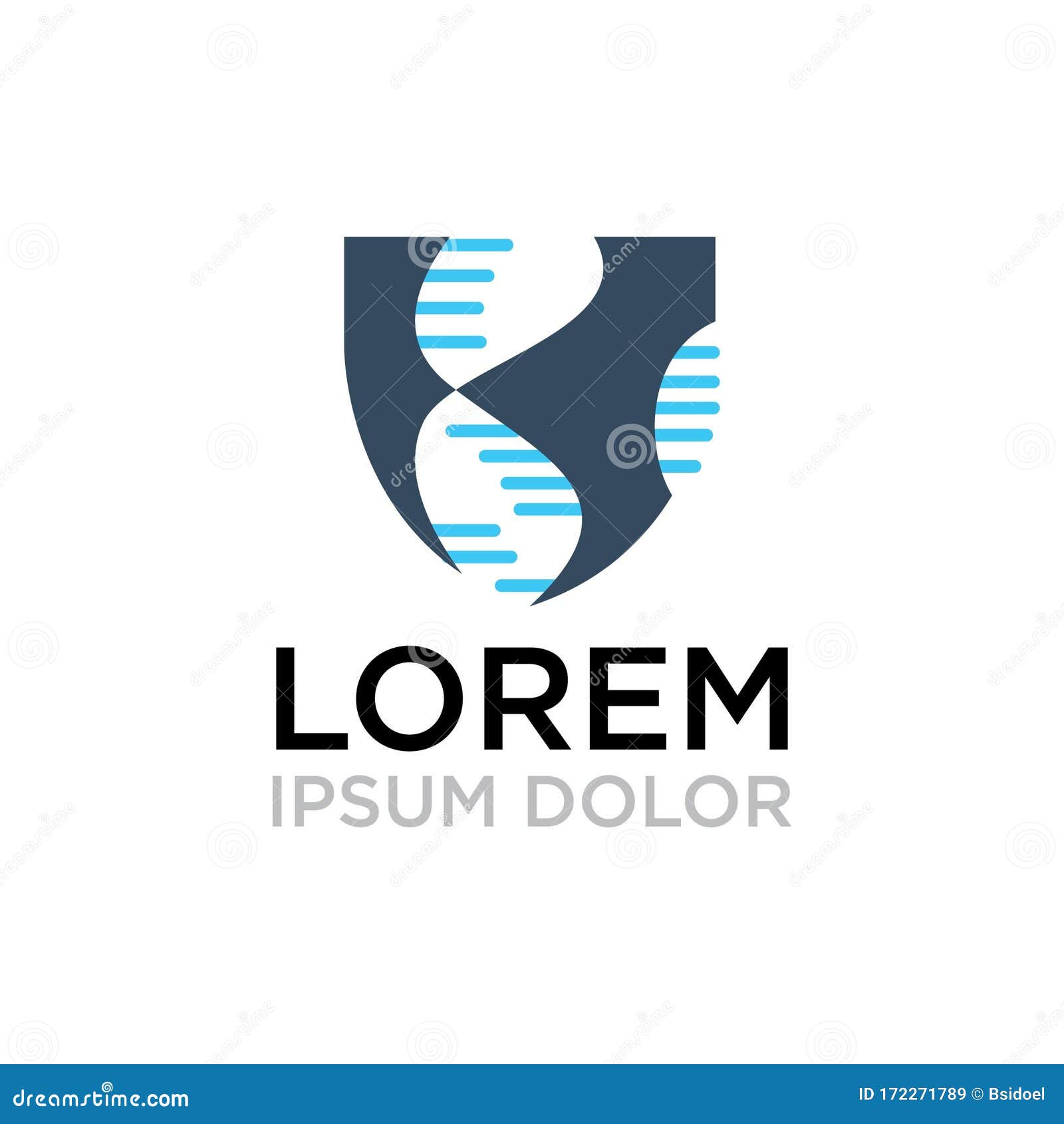 DNA Shield Logo - Vector Template Stock Vector - Illustration of ...