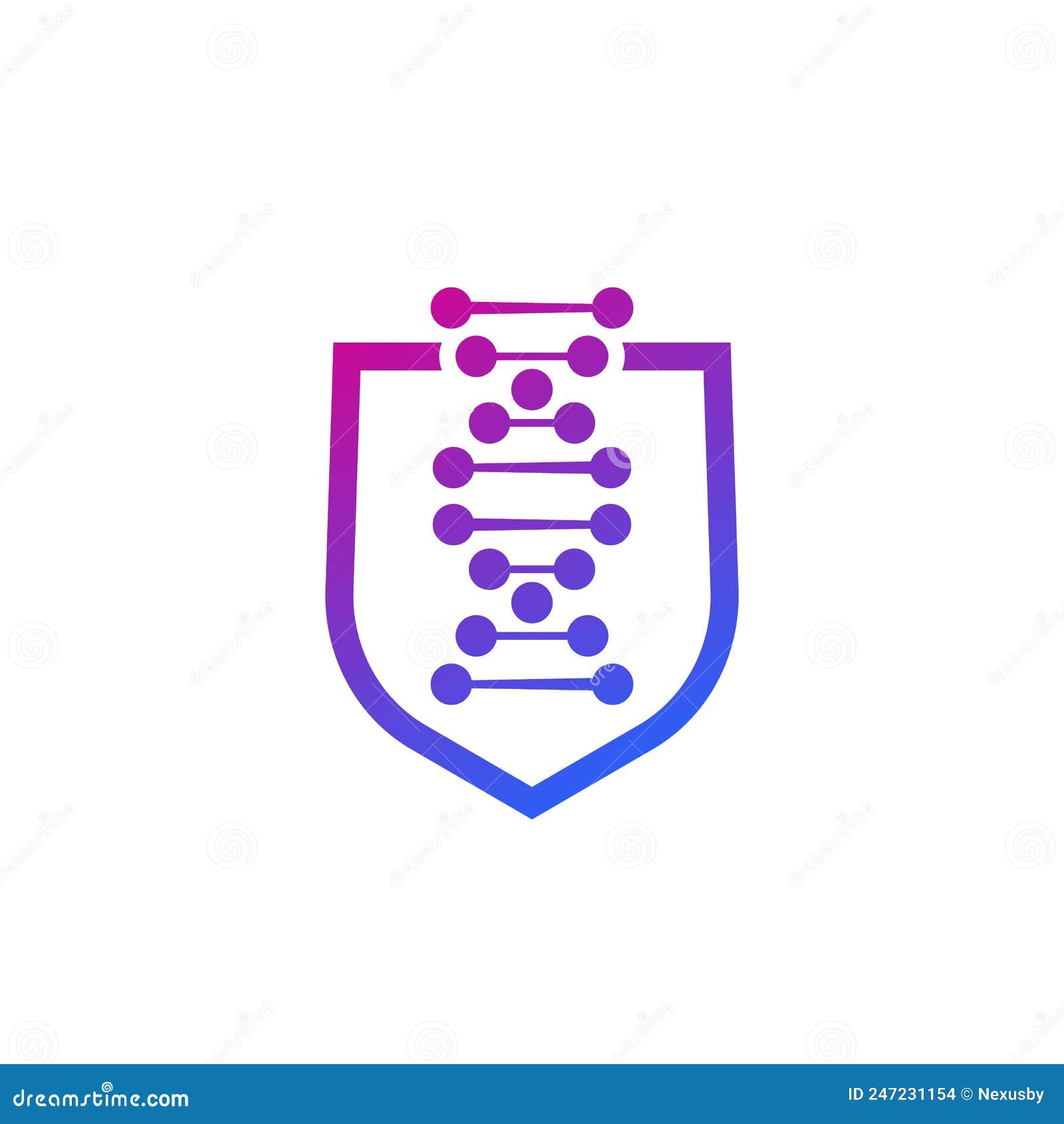 Dna and Shield Logo, Genetic Protection Vector Stock Vector ...