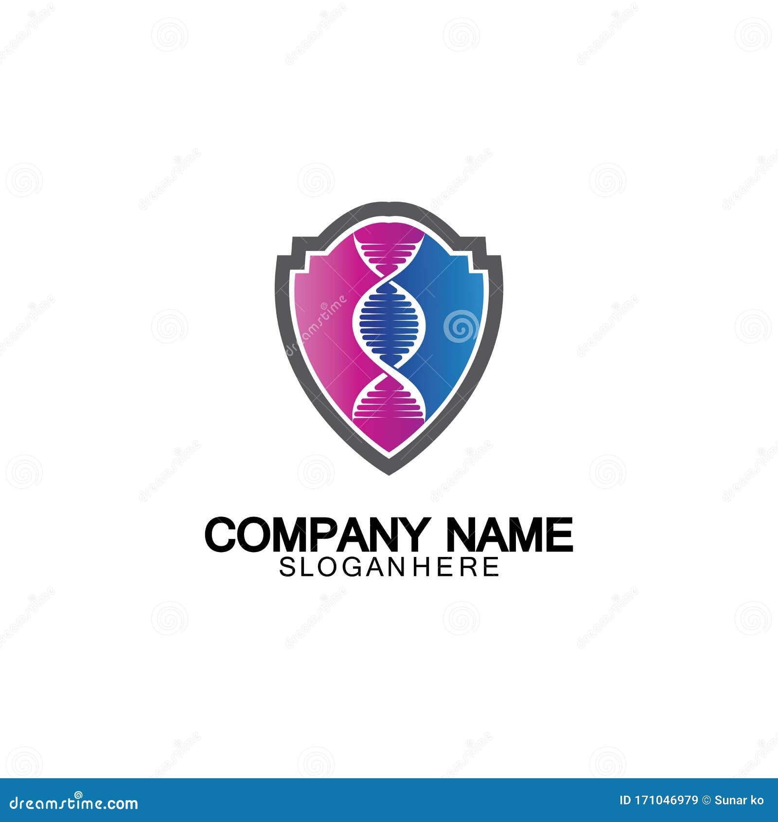 DNA Shield Logo Icon Design-vector Stock Illustration - Illustration of ...