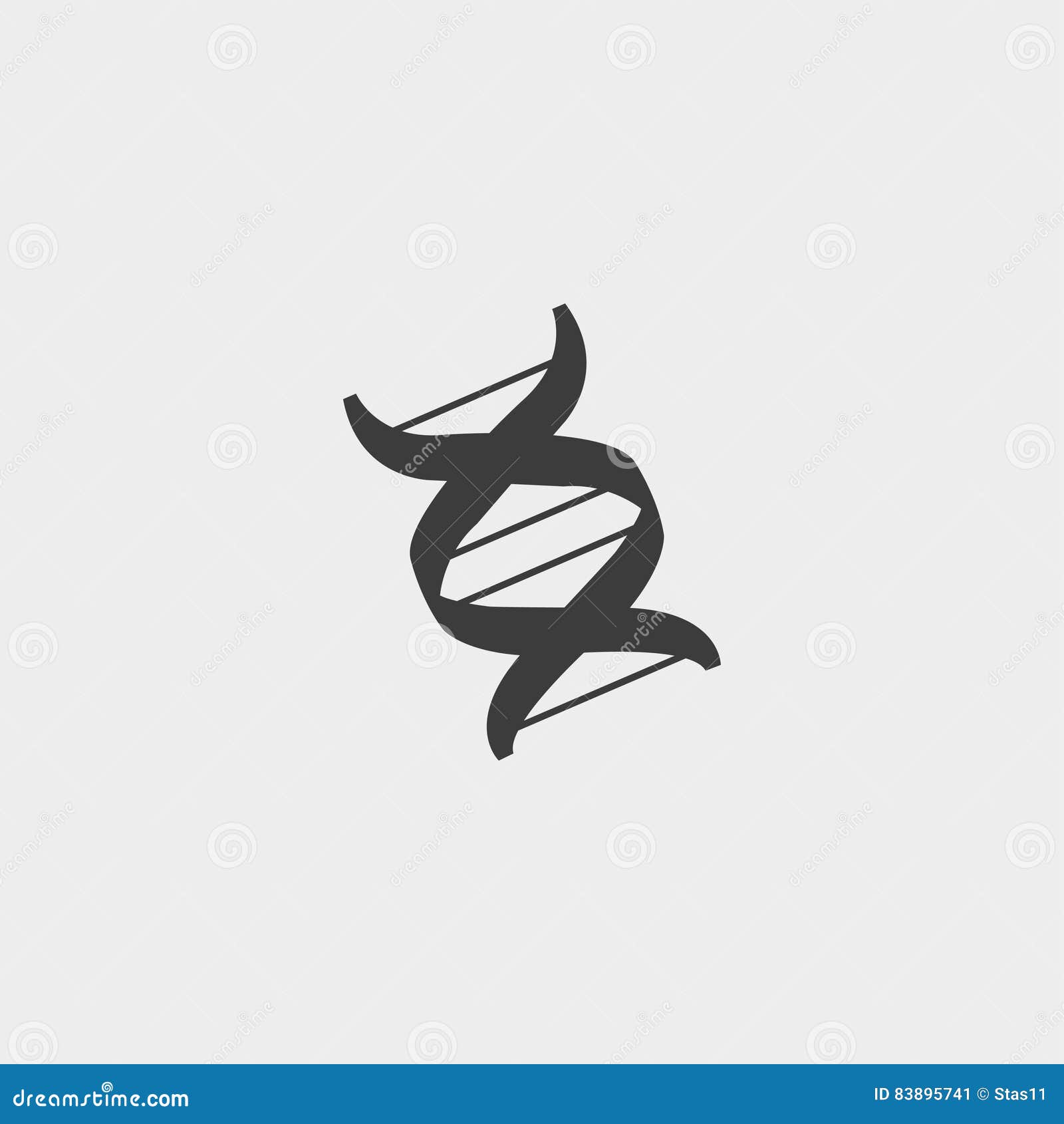 DNA Sign Icon in a Flat Design in Black Color. Vector Illustration ...