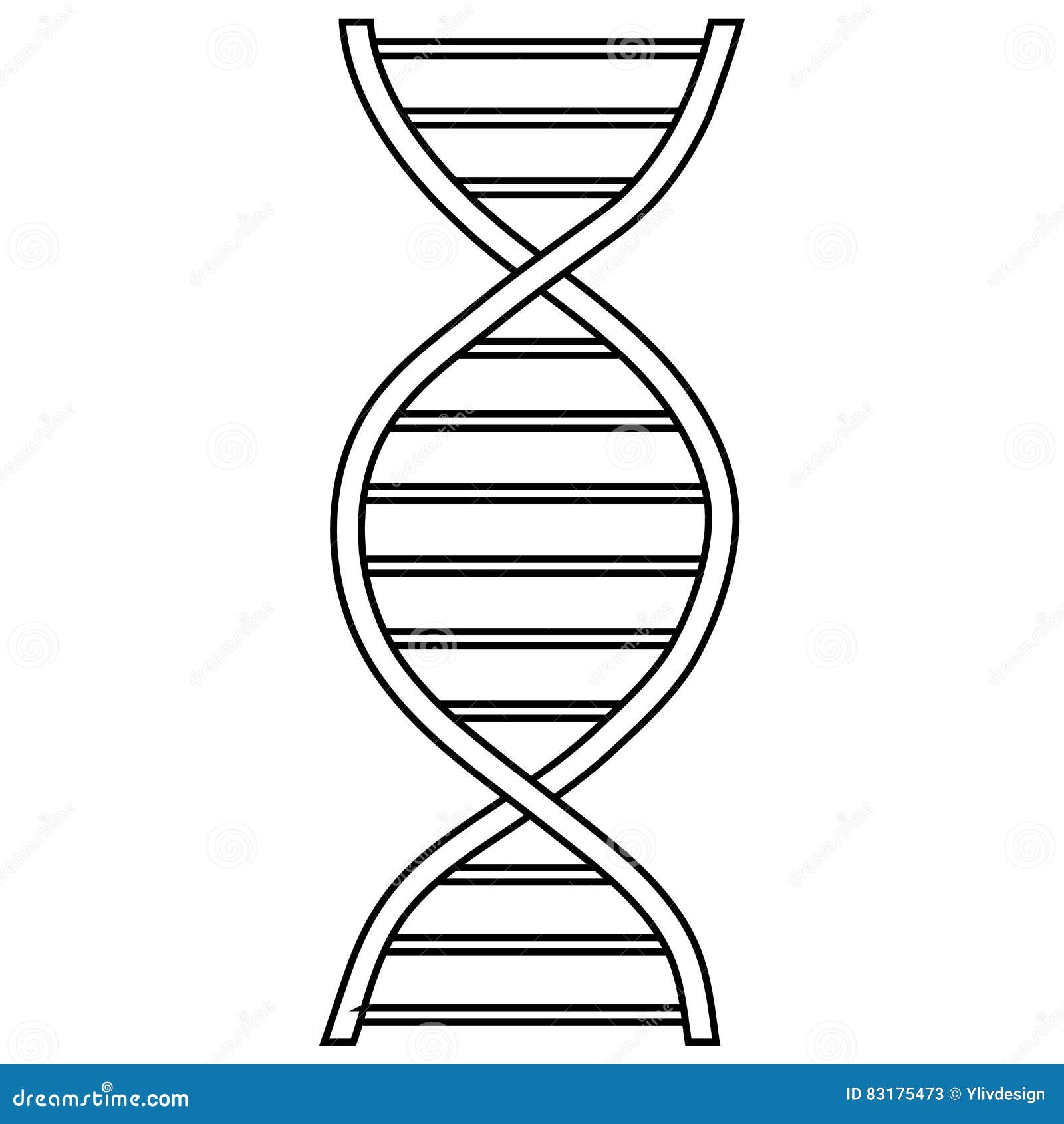 DNA Sign Icon, Outline Style Stock Vector - Illustration of evolution ...