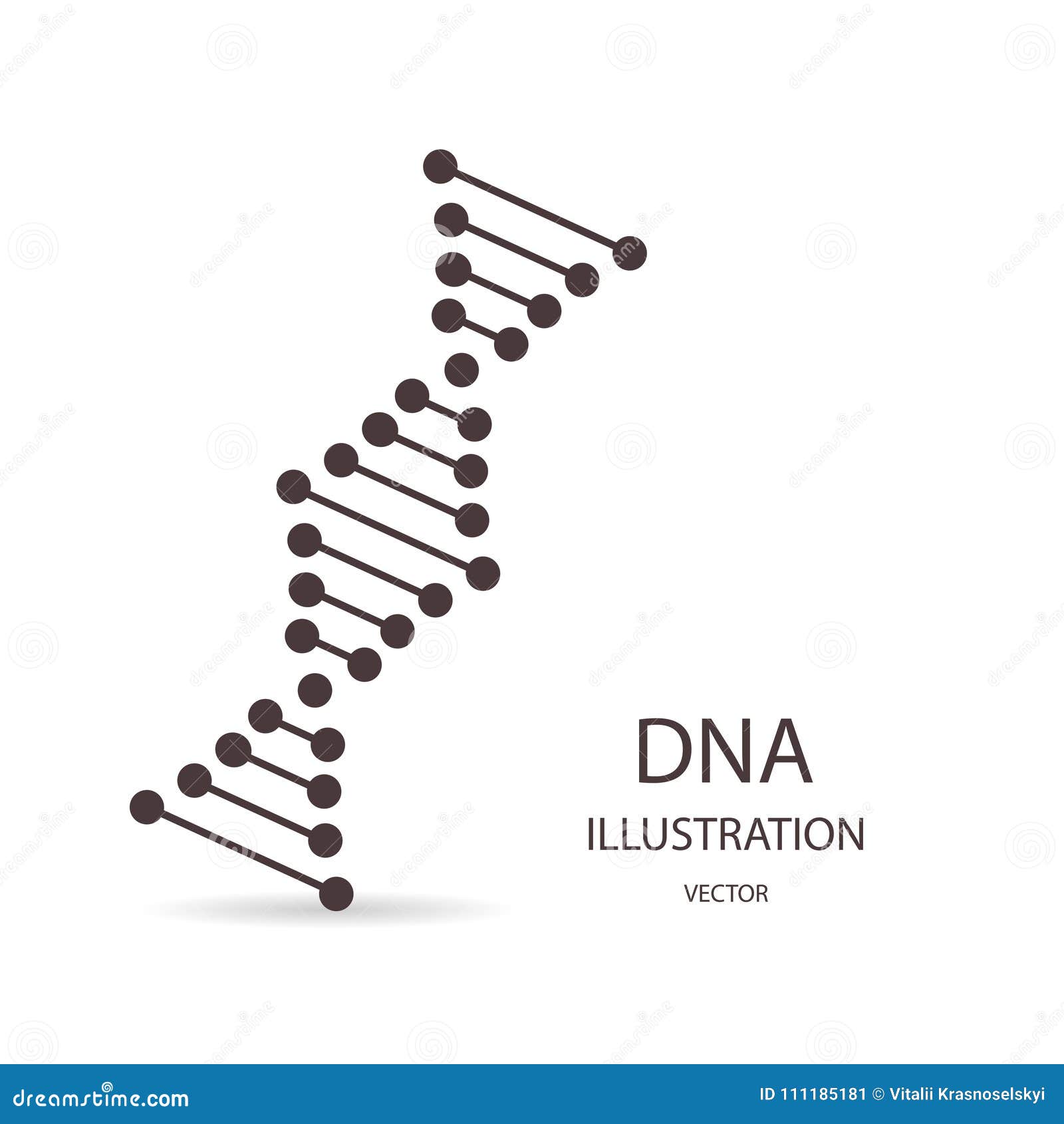 DNA Simbol in Flat Style, on a White Background Stock Vector ...