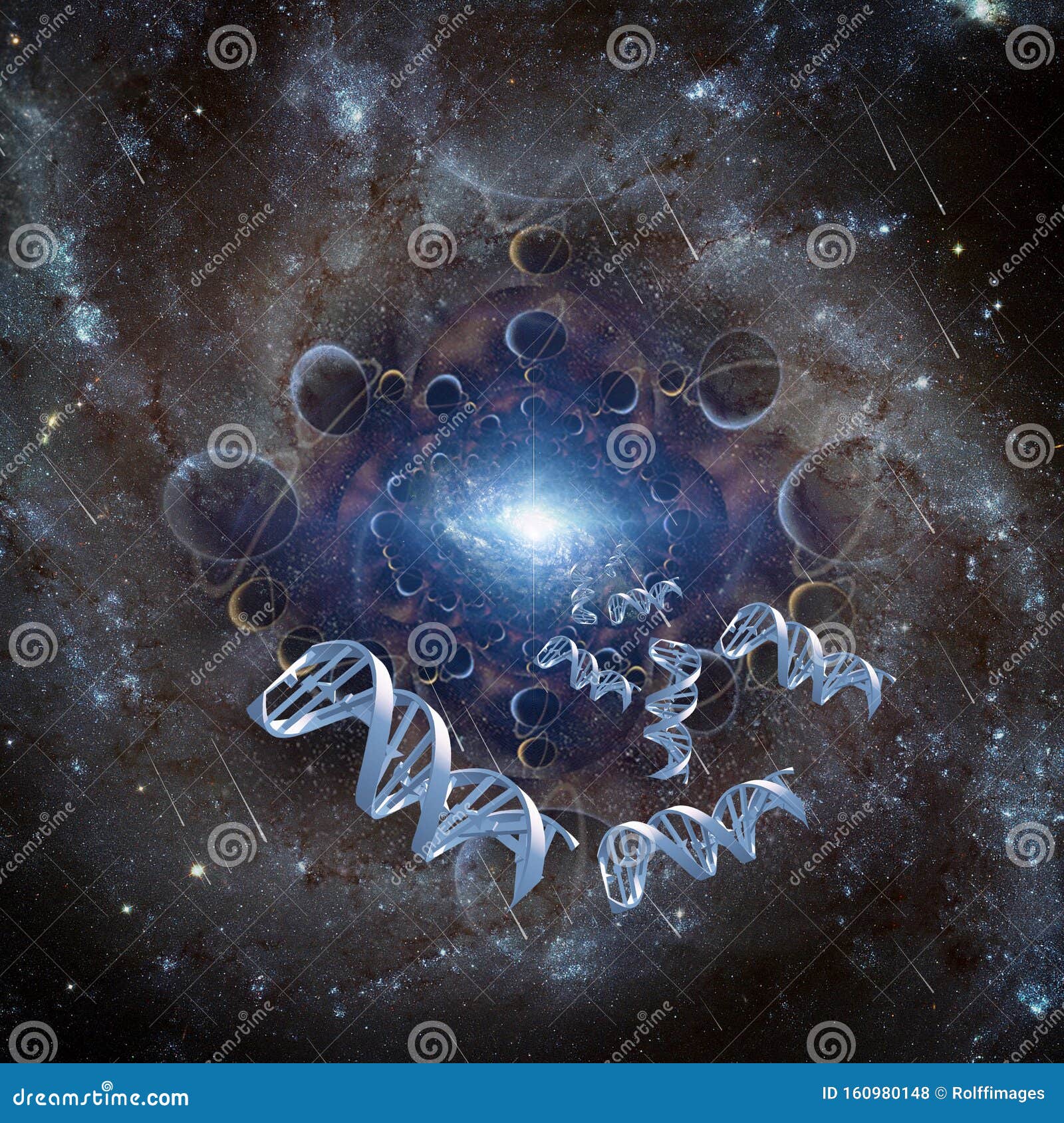 DNA in Space stock illustration. Illustration of micro - 160980148