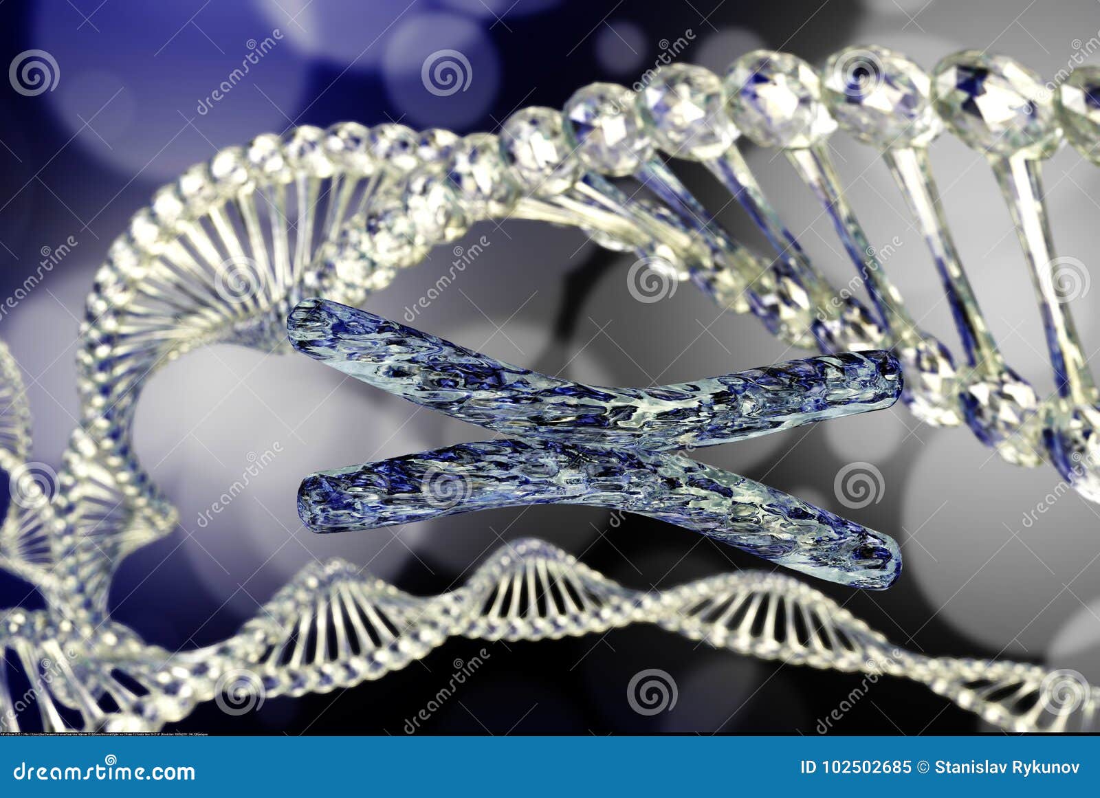 DNA Spiral on a Blurred Background Stock Illustration - Illustration of ...