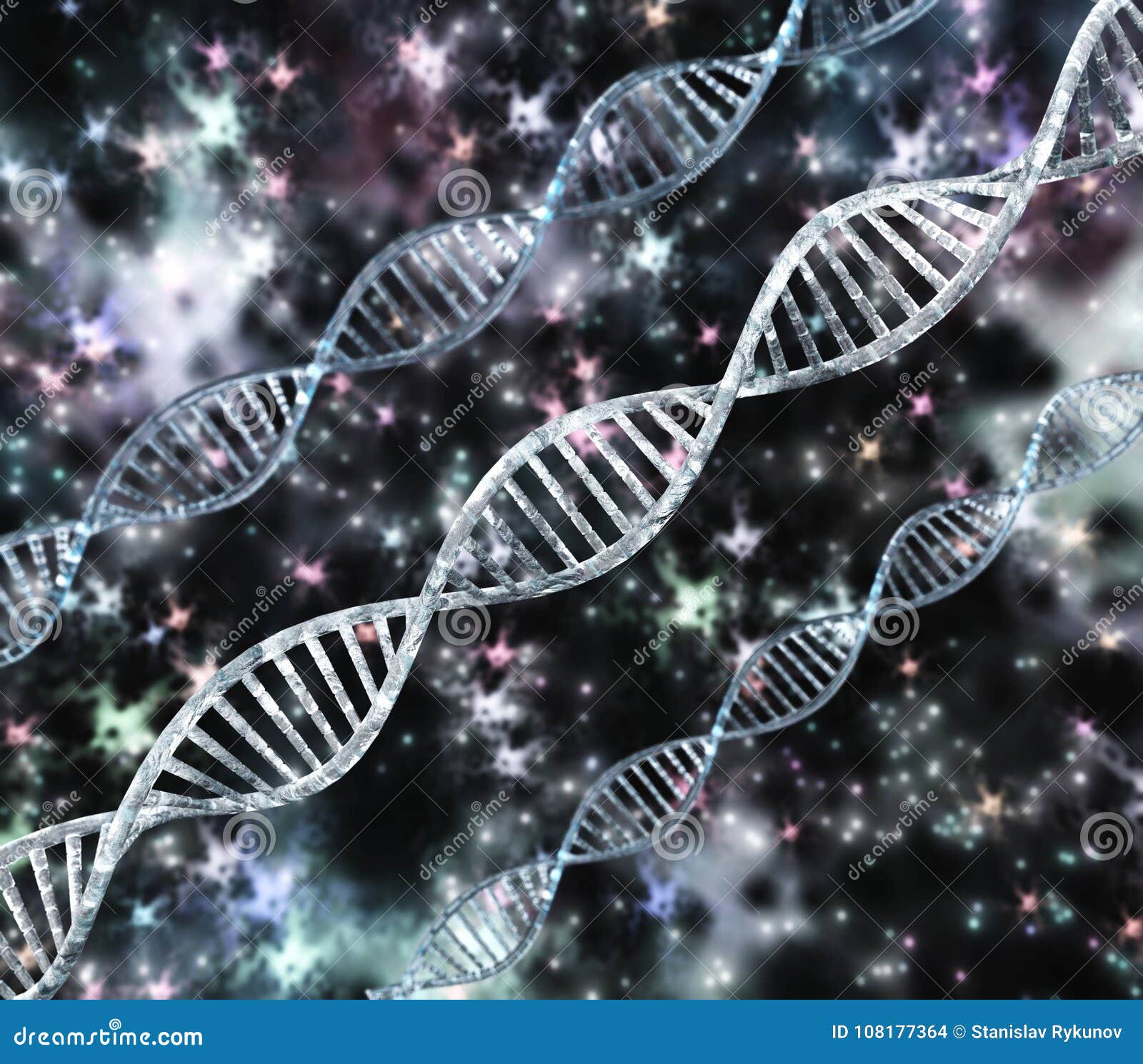 DNA Spiral on a Blurred Background Stock Illustration - Illustration of ...