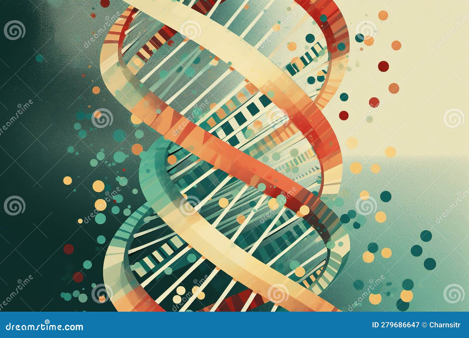 DNA Spiral Created with Generative AI Technology Stock Illustration ...