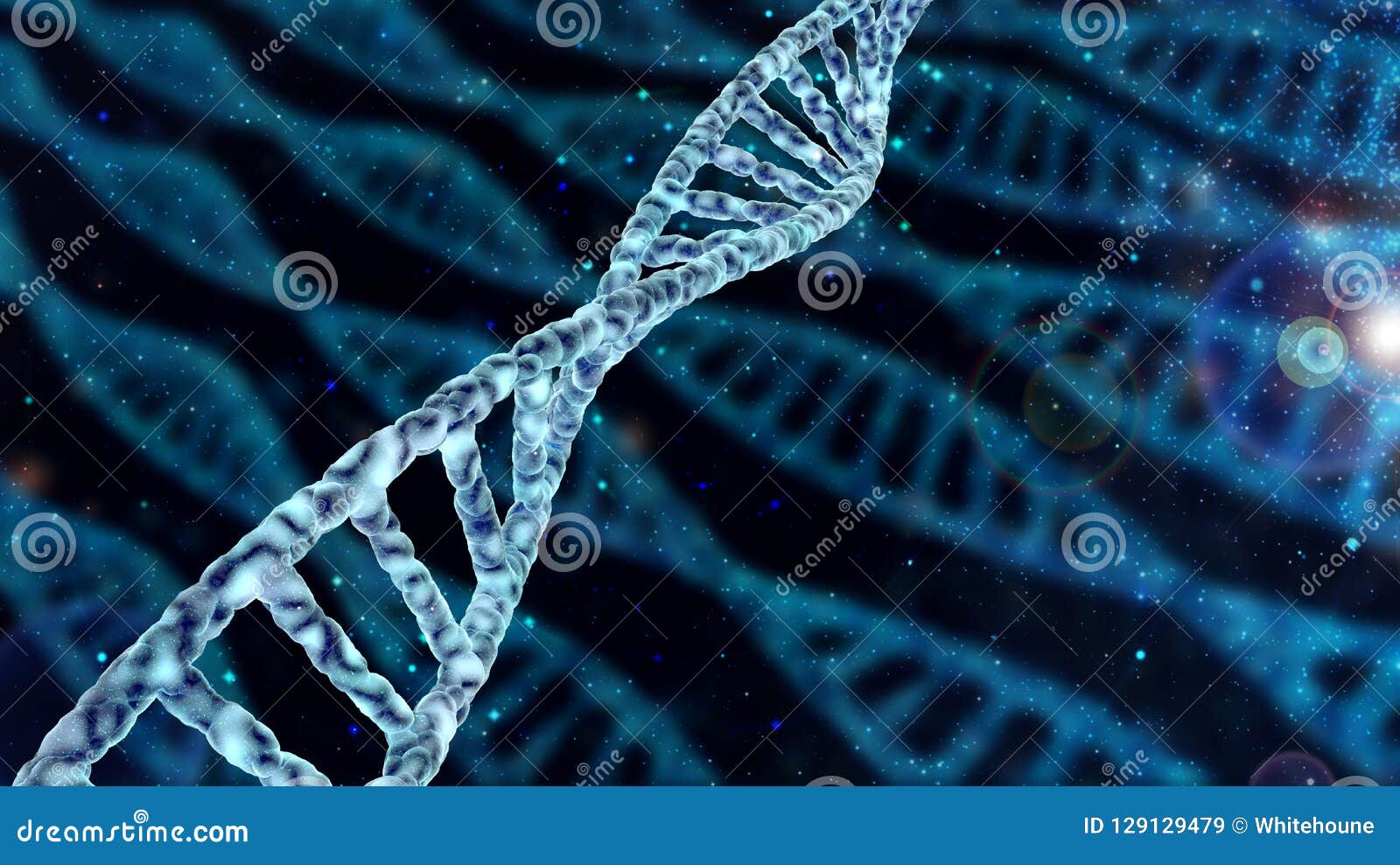 Dna Spiral Molecule in Space Conceptual Background Stock Illustration ...