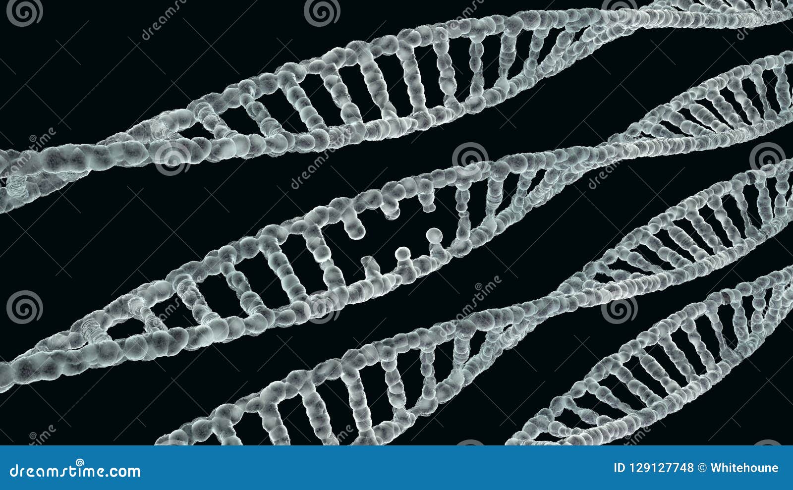 Dna Spiral Molecules Few in a Row in Silver Color Stock Illustration ...