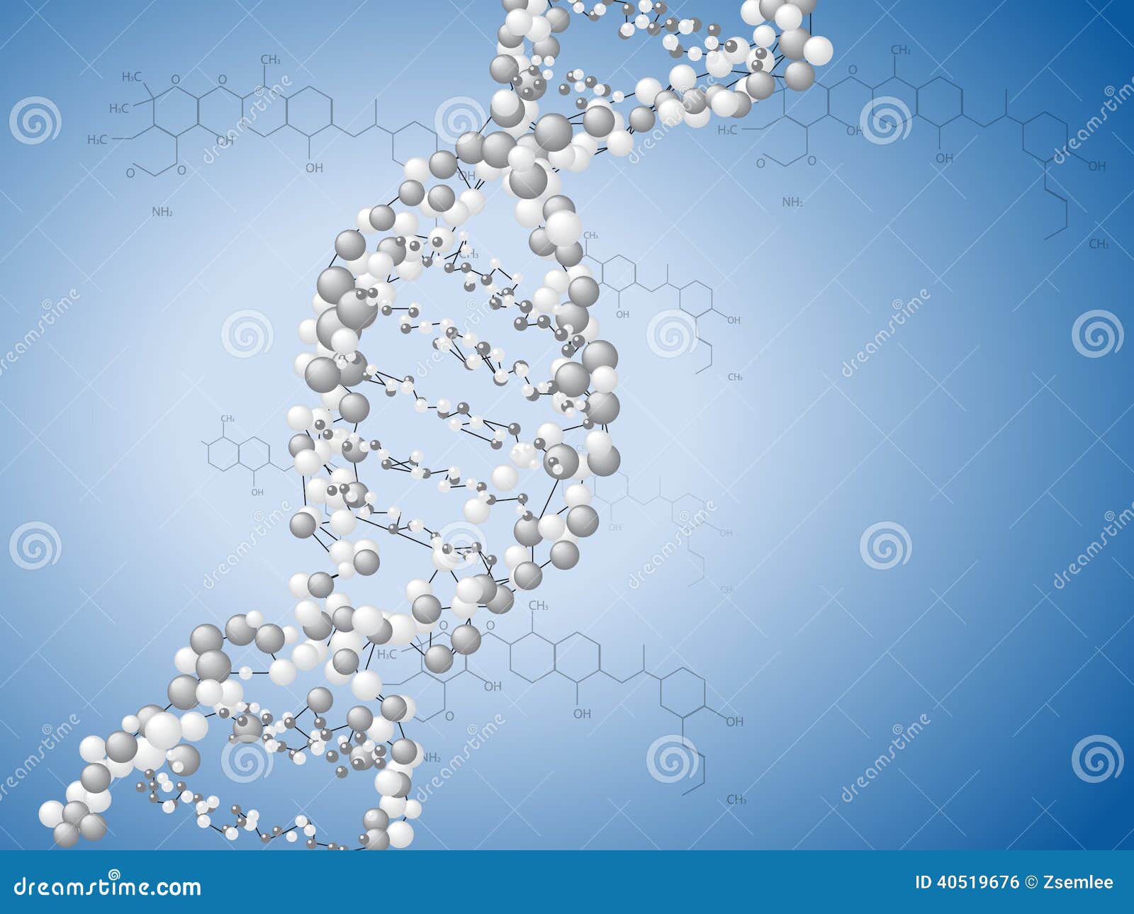 DNA Spiral - Molecules Background Cartoon Vector | CartoonDealer.com ...