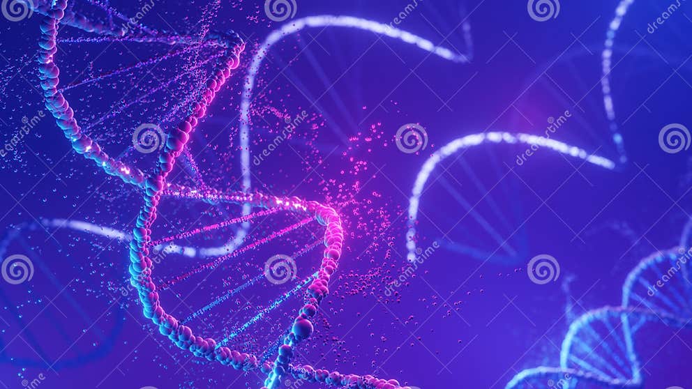 DNA Spiral Structure. DNA Helix Complementary Strand of Sequences ...