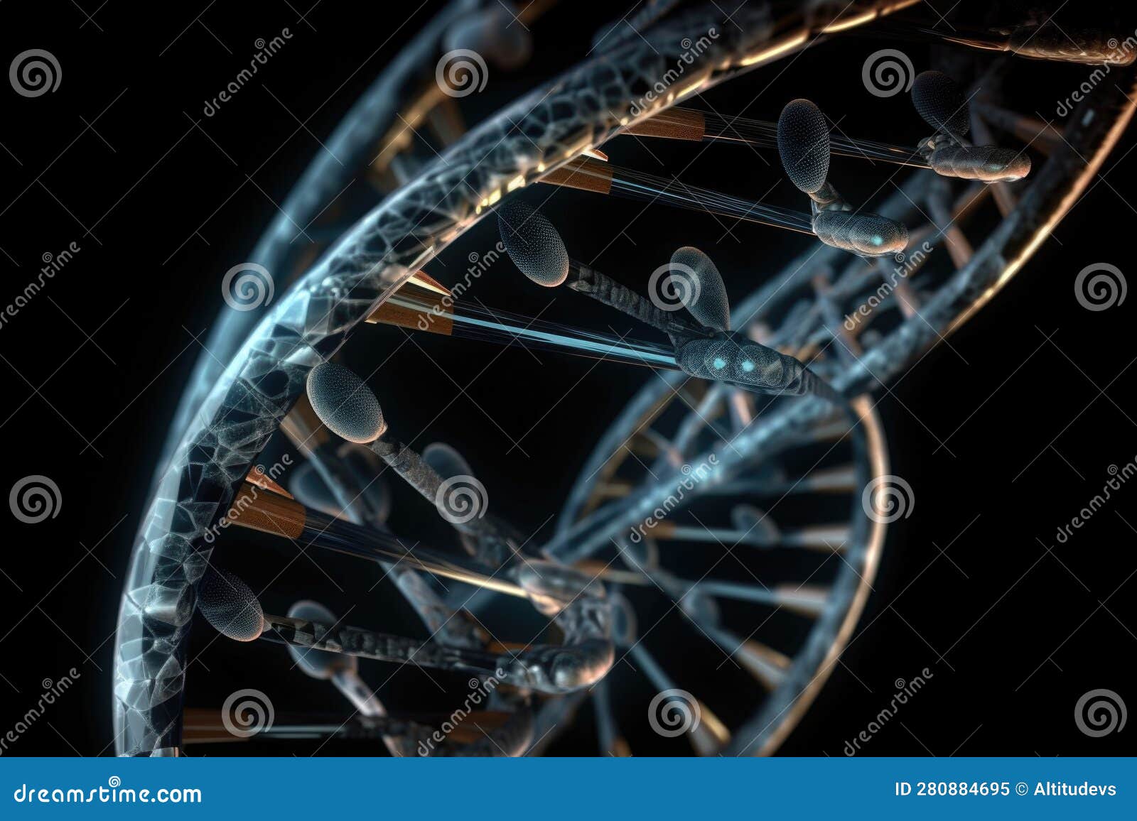 Dna Spiral, Twisted and Interwoven into Unique Structure Stock ...