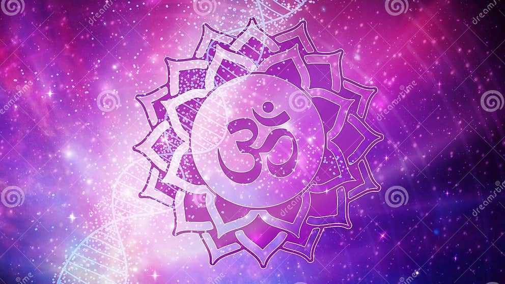 The Crown Chakra -Sahastrara and DNA Spiral Glowing in Universe ...