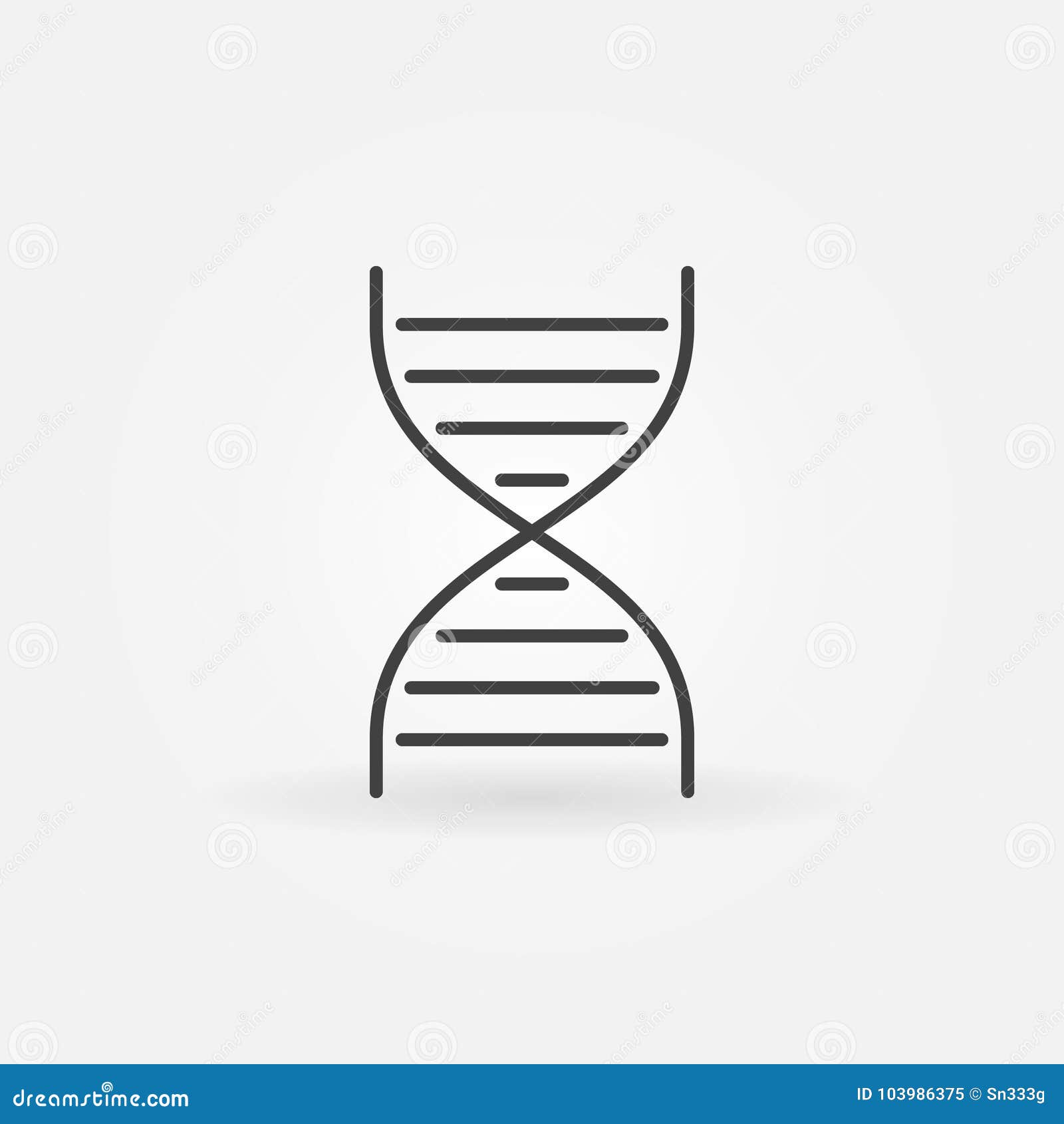 Dna Spiral Vector Icon in Thin Line Style Stock Vector - Illustration ...