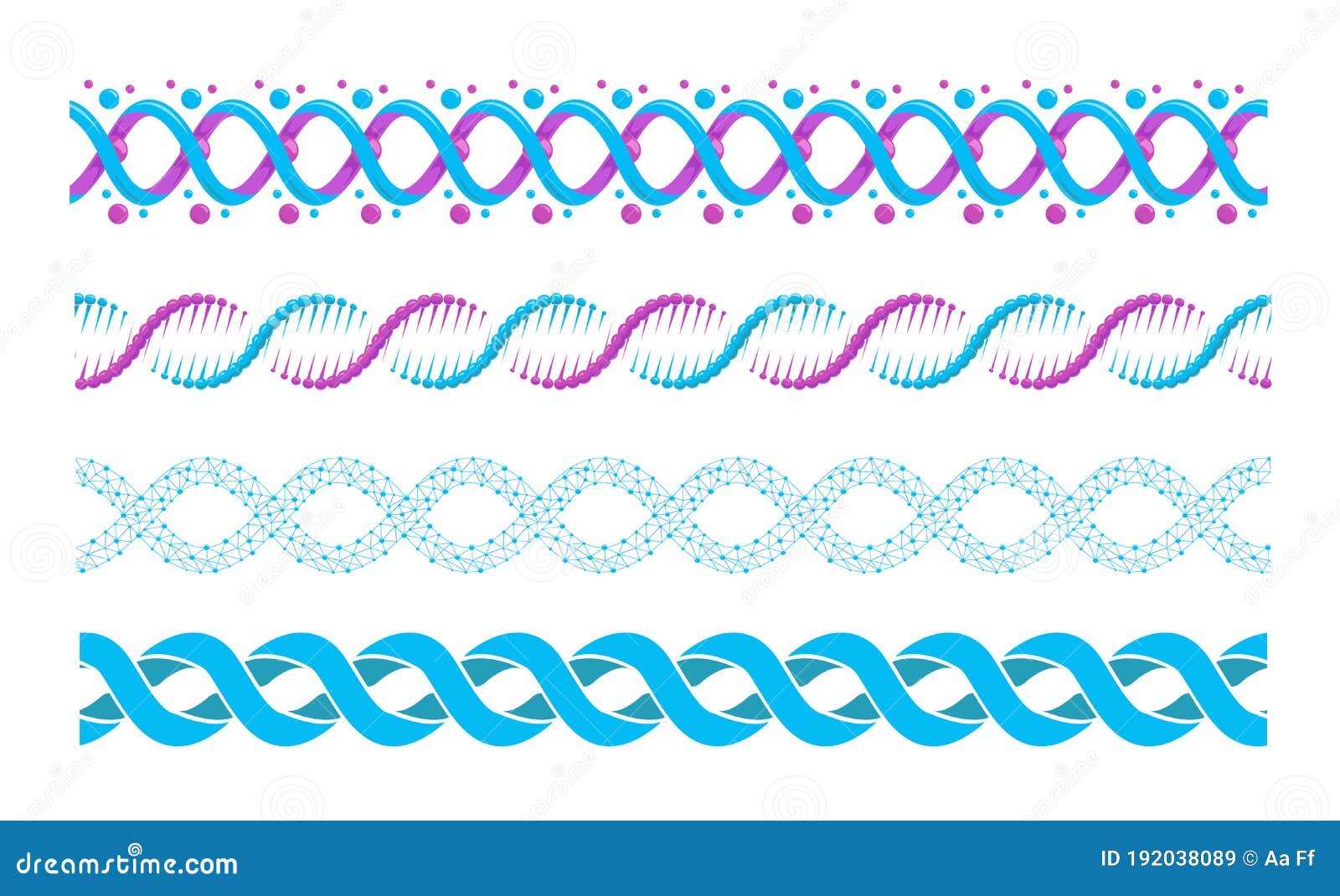 DNA Spiral. Vector Twisted Spiral or Helical Structure of Chromosome ...