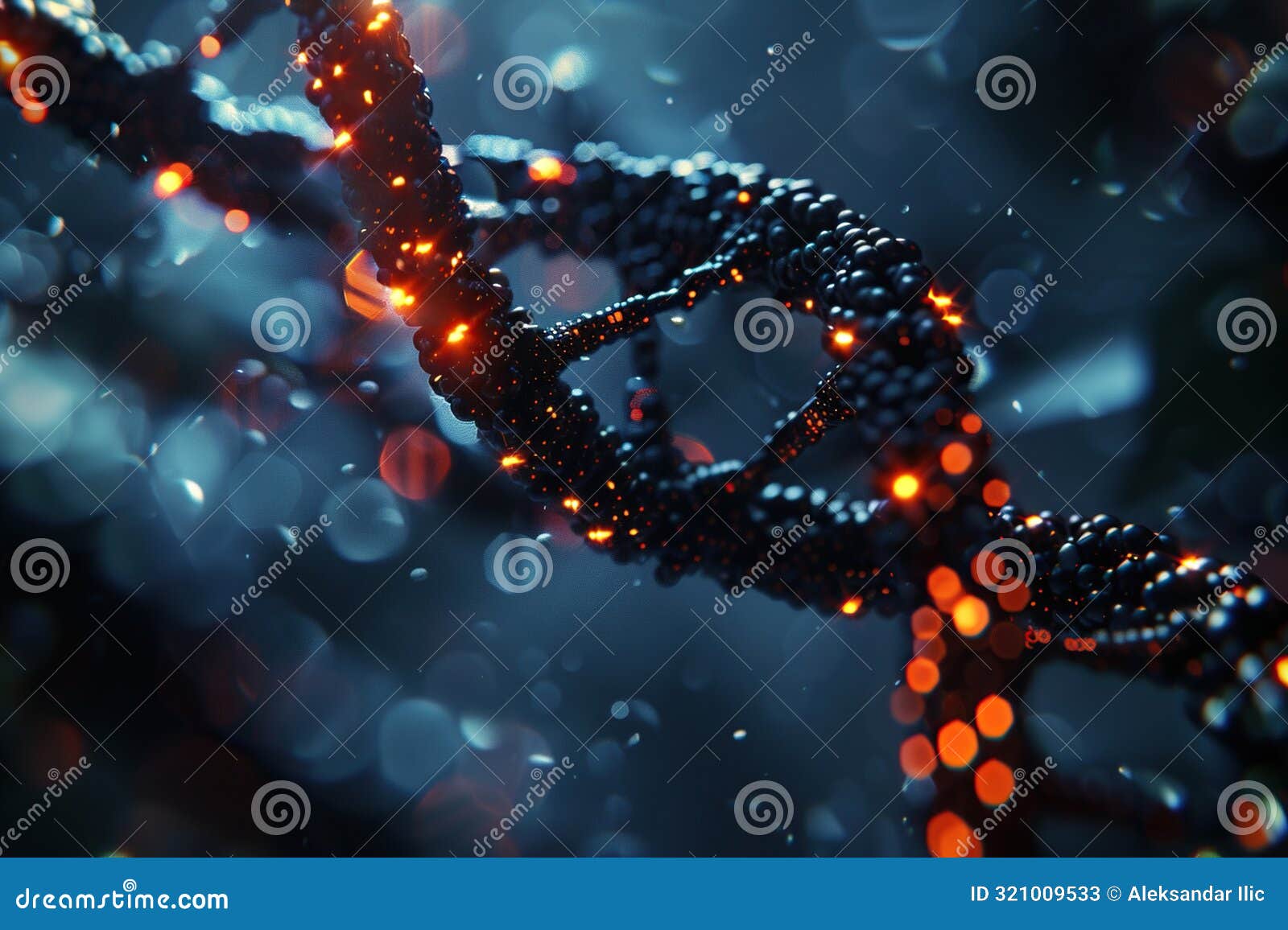 DNA Strain. Deoxyribonucleic Acid. Macromolecule DNA Close-up Stock ...