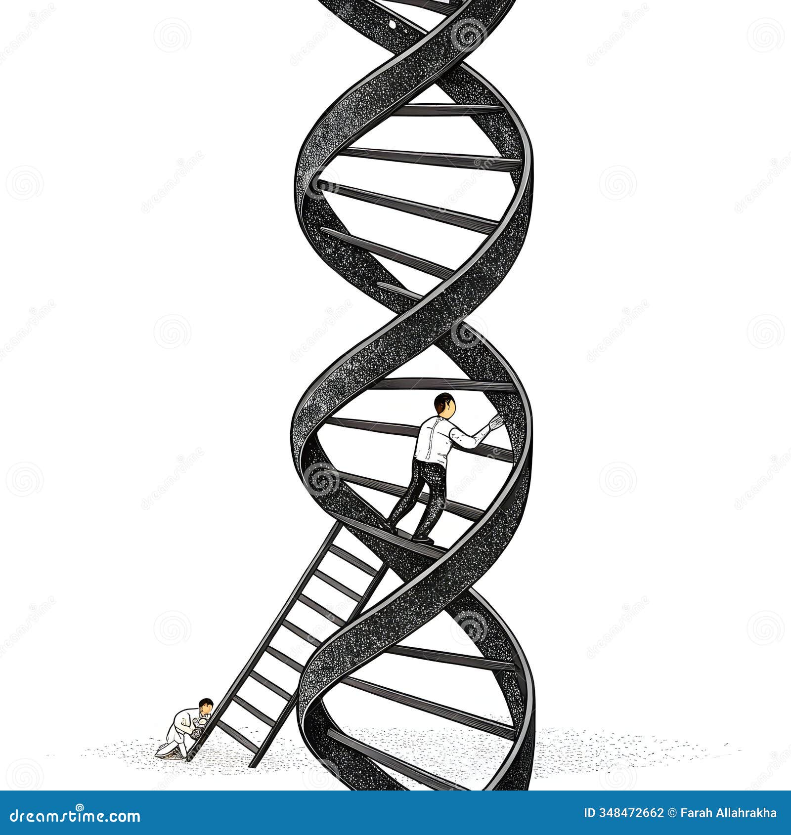 A DNA Strand with a Black Background, Emphasizing the Intricate Double ...