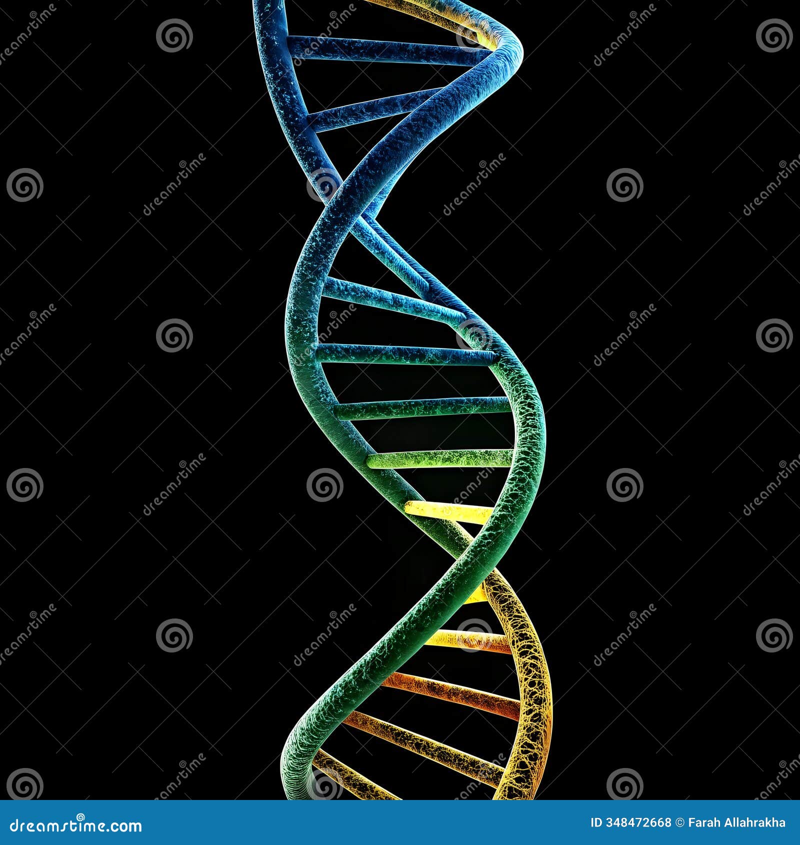 A DNA Strand with a Black Background, Emphasizing the Intricate Double ...