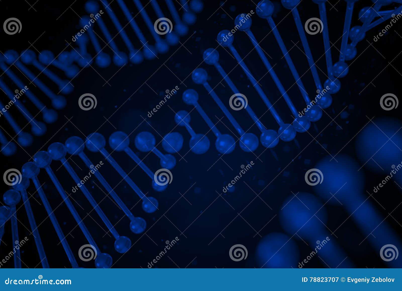 DNA Strand on Black Background Stock Illustration - Illustration of ...