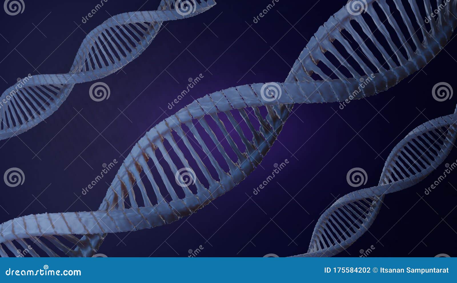 DNA Strand on Blue Background Stock Illustration - Illustration of ...