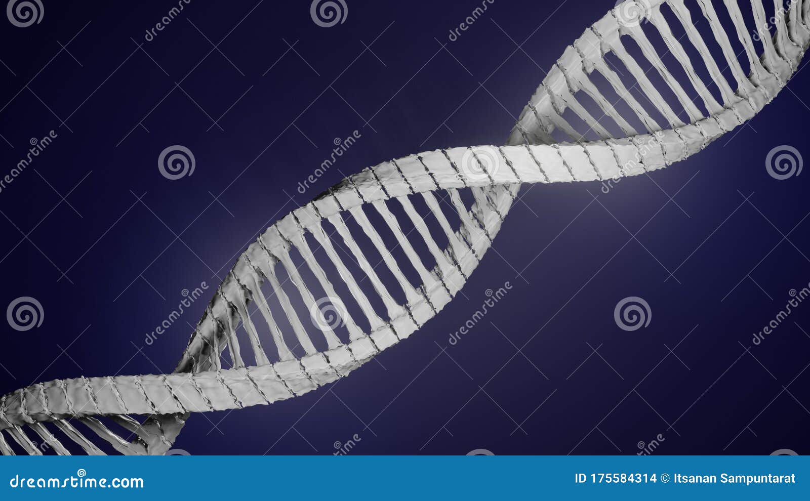 DNA Strand on Blue Background Stock Illustration - Illustration of ...