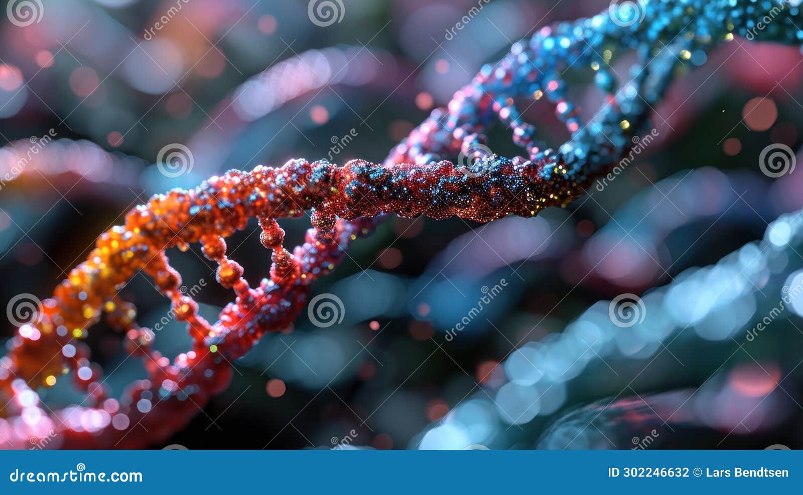 DNA Strand Close-Up Microcosm View - AI Generated Stock Illustration ...
