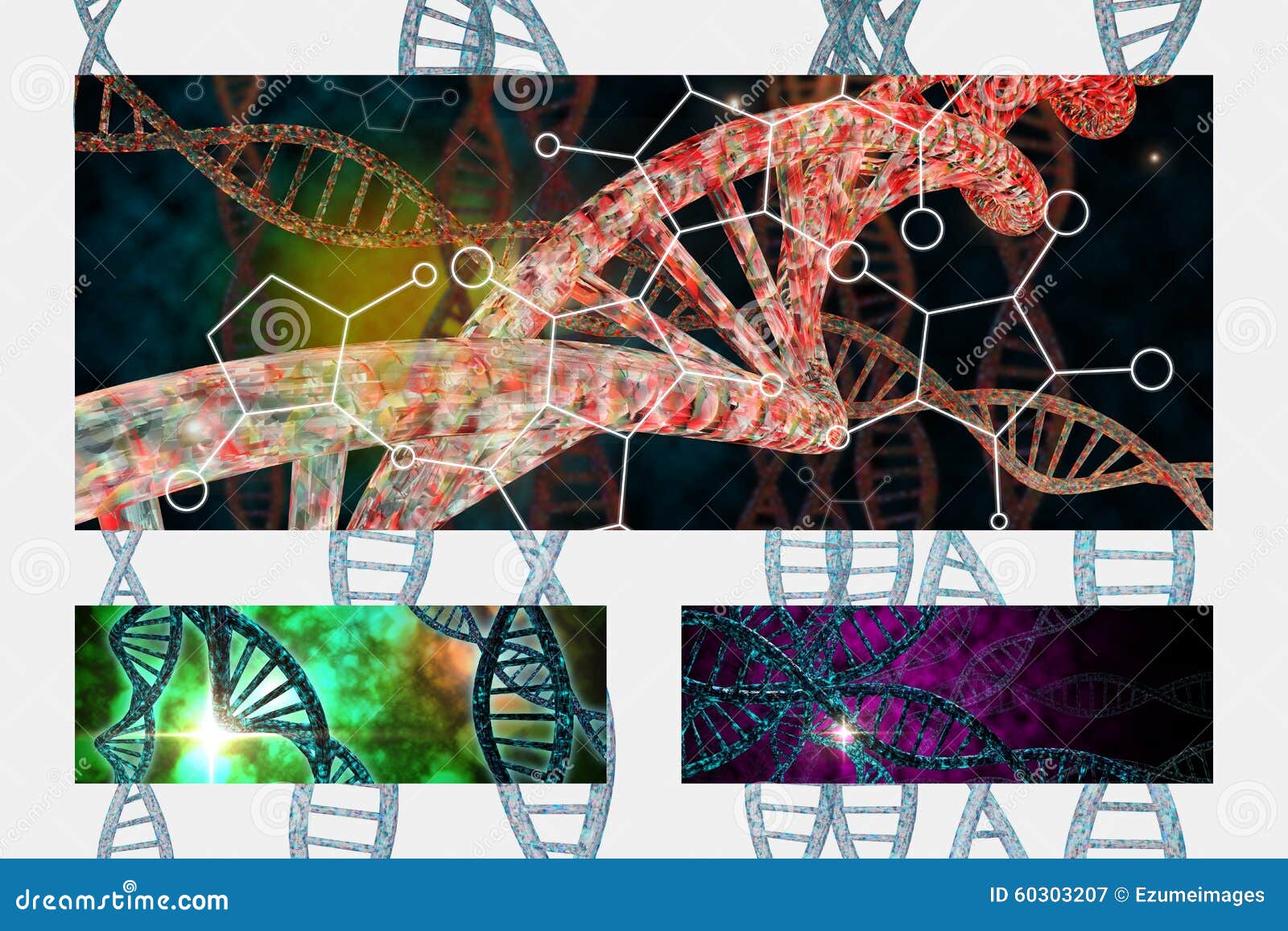 DNA Strand Collage Stock Photo | CartoonDealer.com #60304608