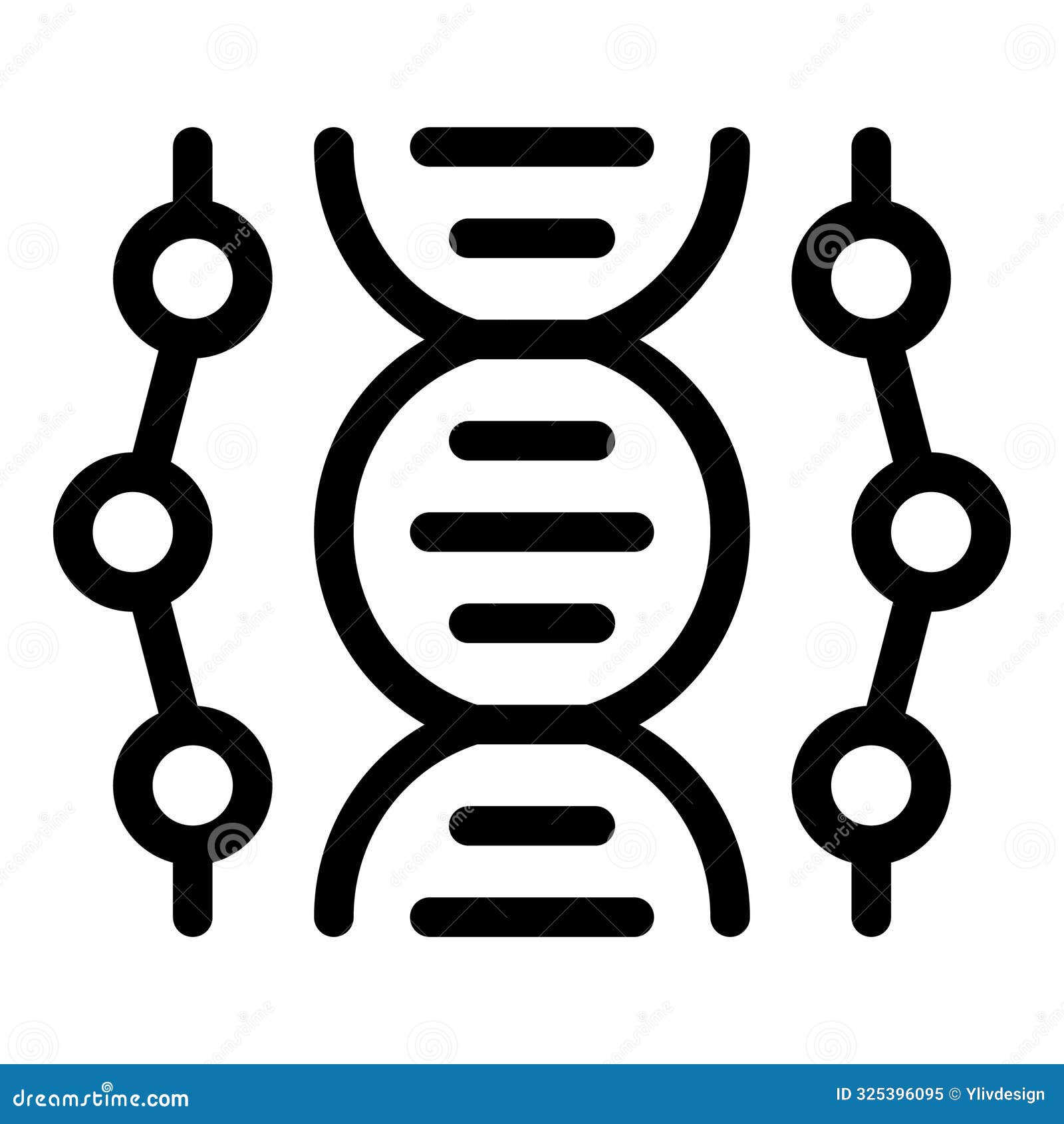 Dna Strand Connecting with Molecule Chains Representing Genetic ...