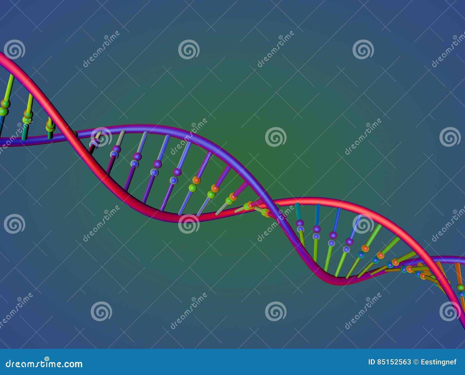 DNA Strand. 3D Illustration. Stock Illustration - Illustration of ...