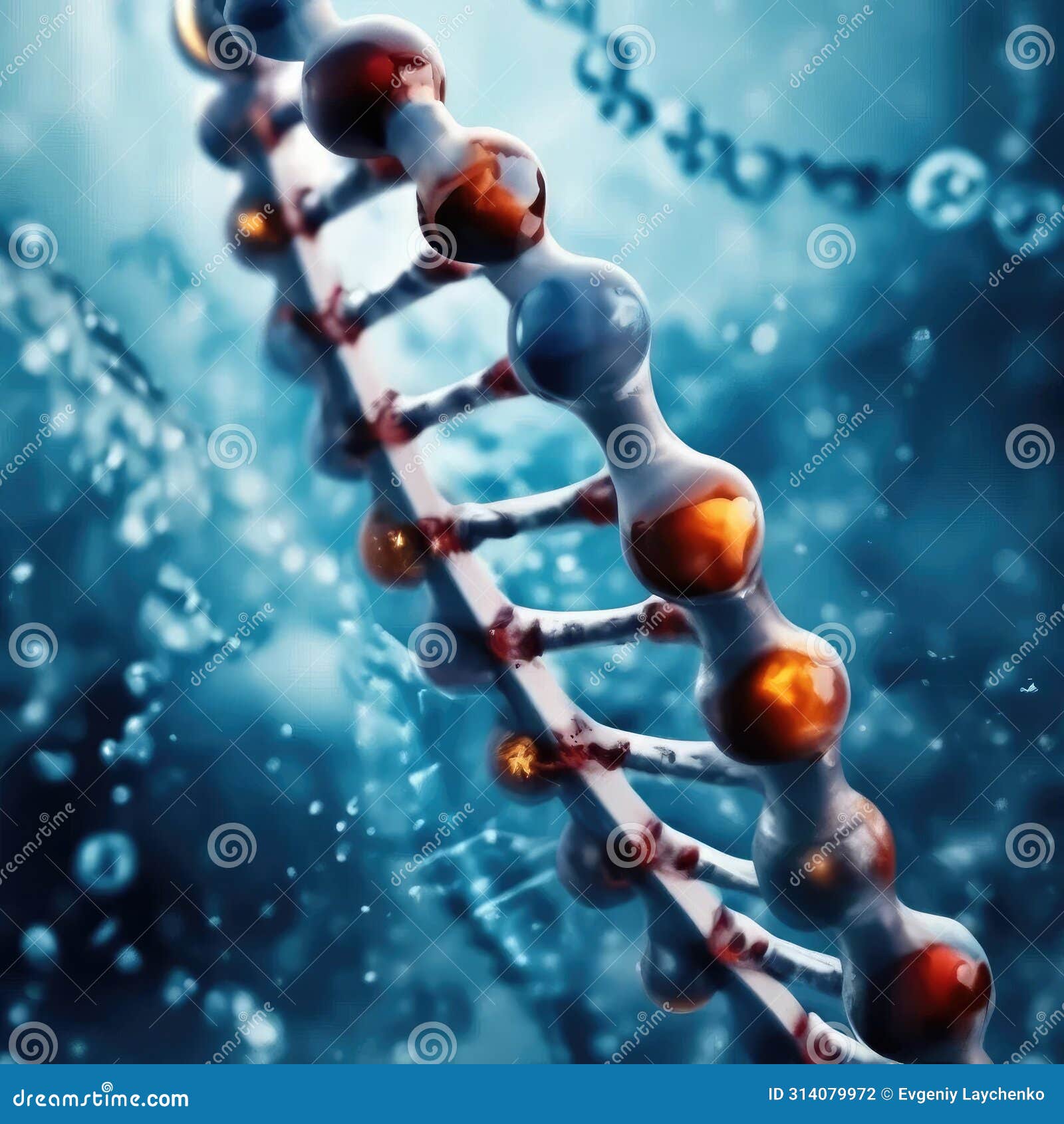 The DNA Strand is Depicted with Multi-colored Bubbles Attached To it ...
