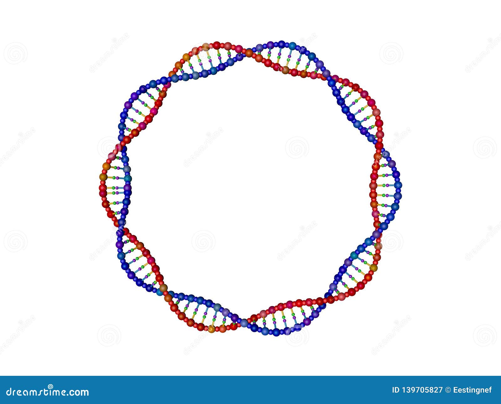 DNA Strand in Form of Circle. 3D Rendering Illustration Stock ...