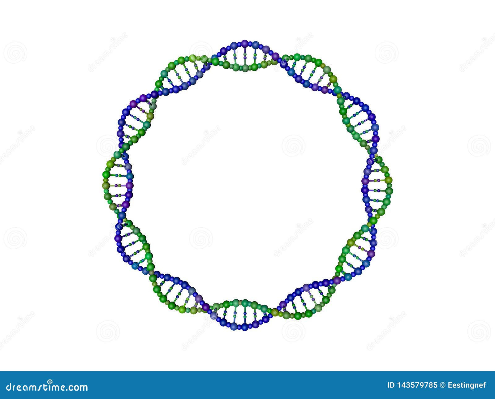 DNA Strand in Form of Circle. 3D Rendering Illustration Stock ...