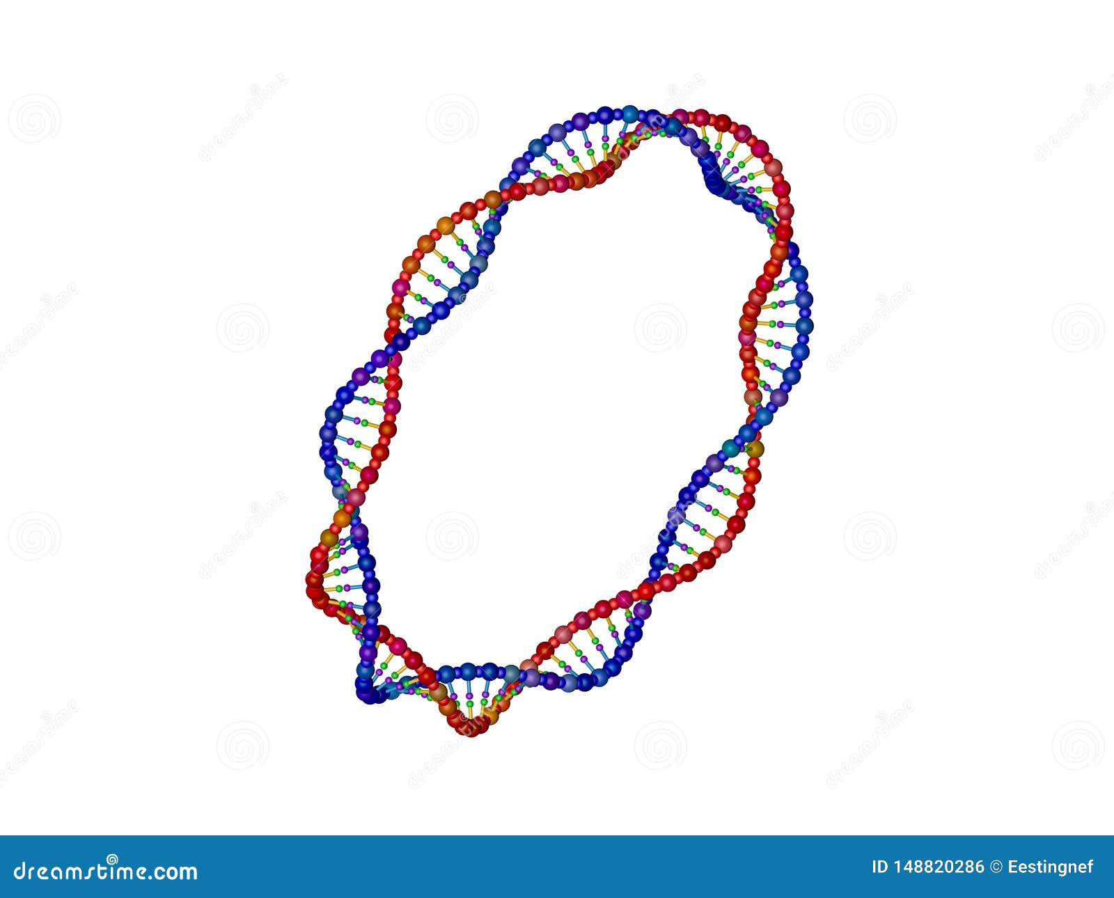 DNA Strand in Form of Circle. 3D Rendering Illustration Stock ...