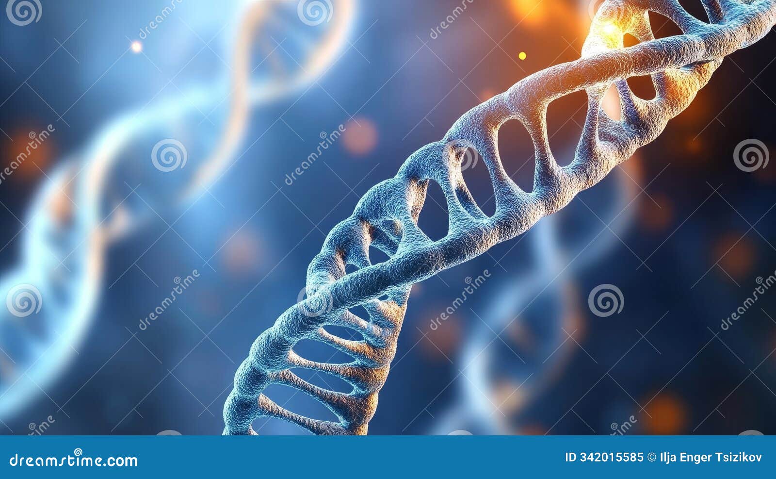 DNA Strand As Genetic Codes With Virus Cells Stock Image ...