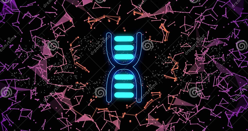 DNA Strand and Geometric Shapes, Scientific Data Processing Image Stock ...